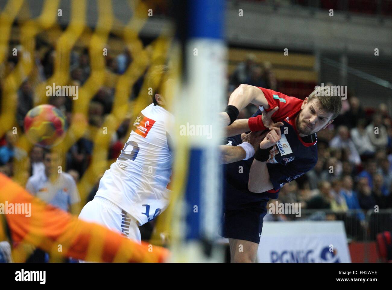 Gdansk, Poland 7th, March 2015 Polish Handball Extraleague game between ...