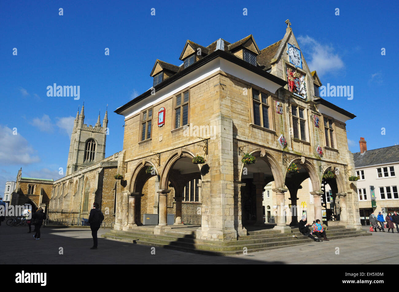Guildhall with St John the Baptist church tower behind, Cathedral ...