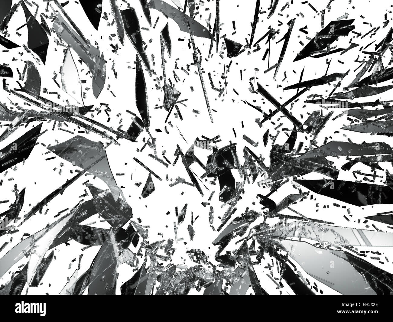 Demolished and shattered glass isolated on white Stock Photo - Alamy