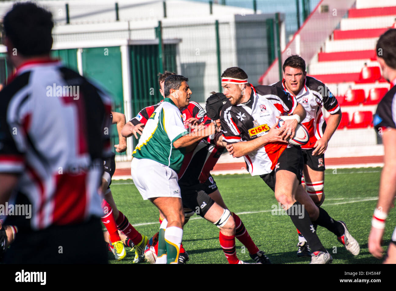 Gibraltar - 7th March 2015 - Gibraltar were beaten 8-33 by Malta in the ...
