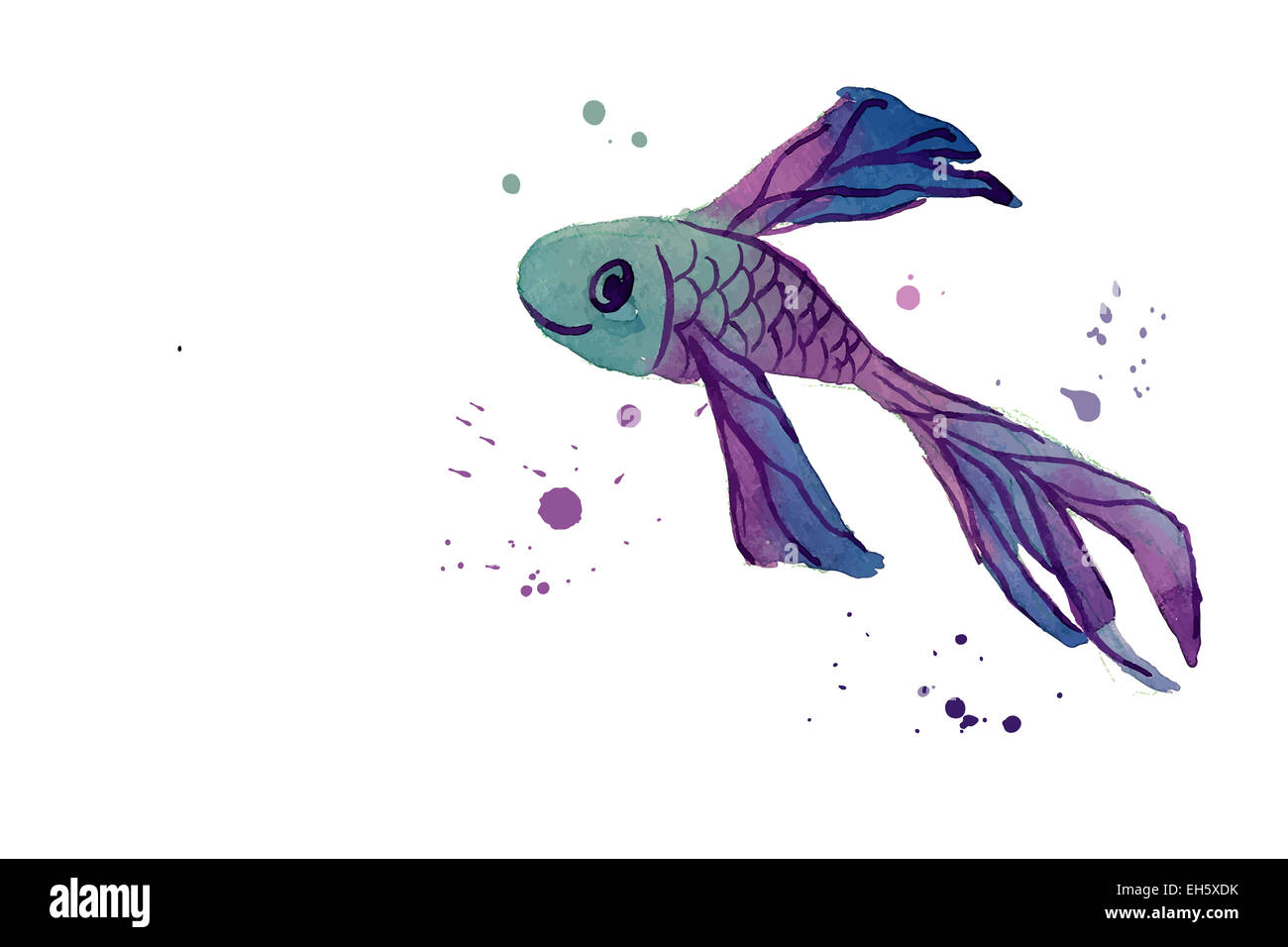 Fish watercolor Cut Out Stock Images & Pictures - Alamy