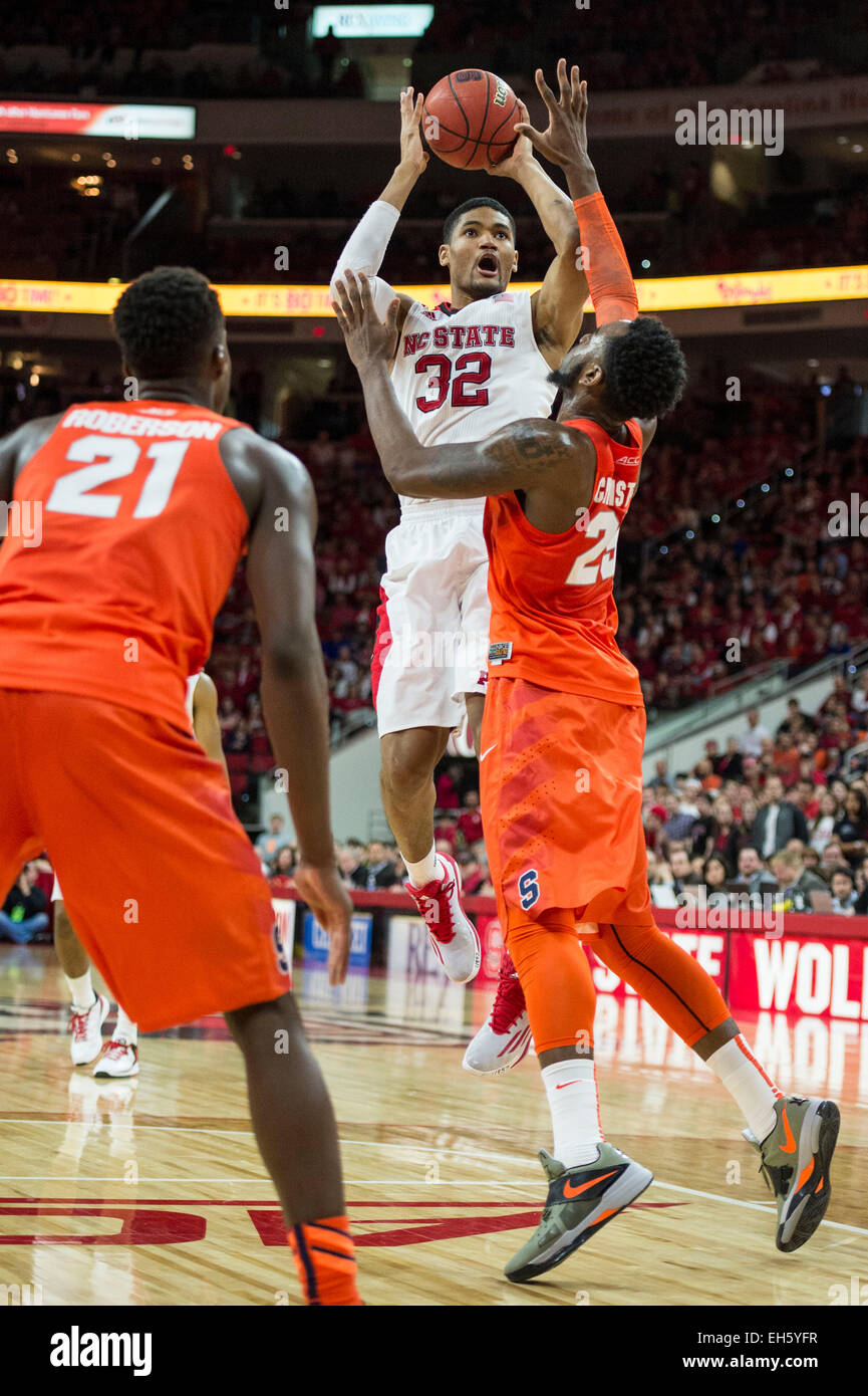 Raleigh, NC, USA. 7th Mar, 2015. NC State F Kyle Washington (32) during ...
