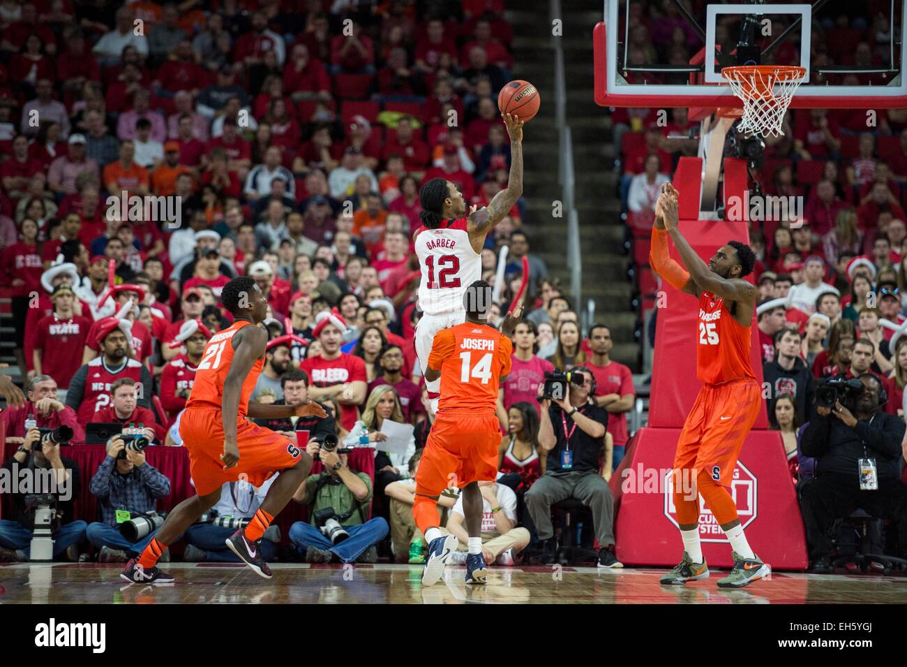 Raleigh, NC, USA. 7th Mar, 2015. NC State G Anthony Barber (12) during ...