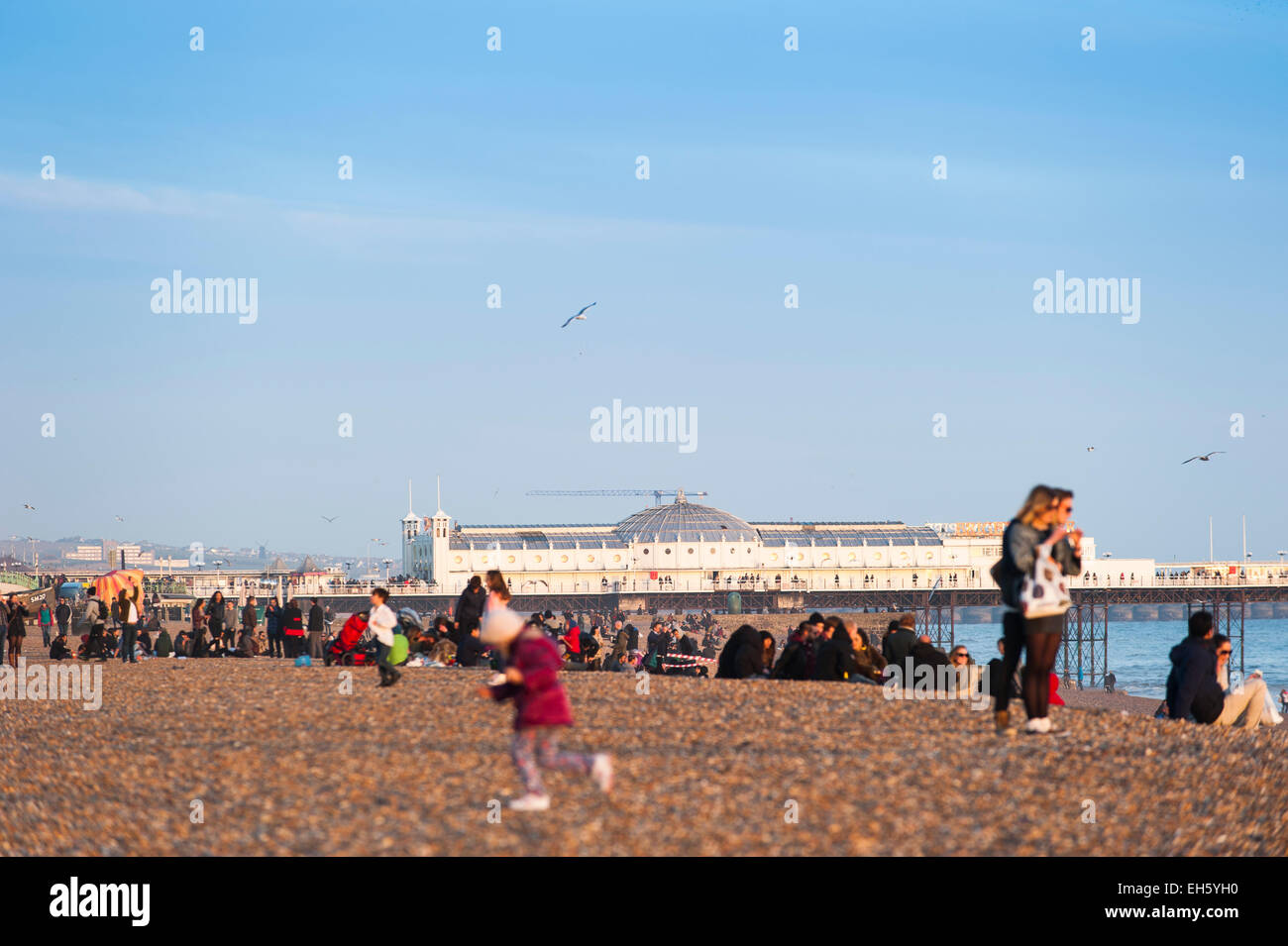 Brighton, East Sussex, UK. 7th March 2015. UK Weather: A busy day on ...