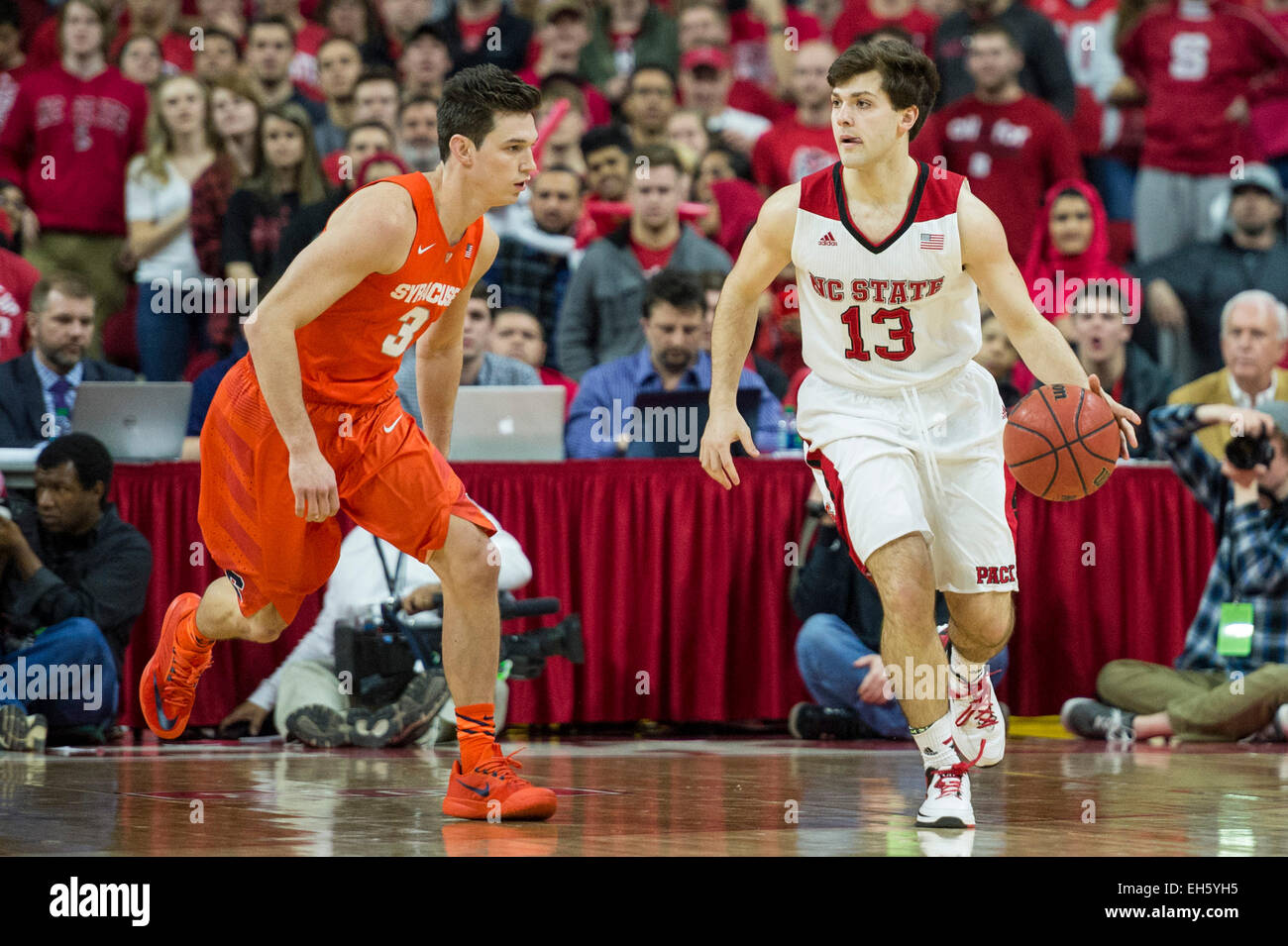 Raleigh, NC, USA. 7th Mar, 2015. NC State G Chris Corchiani Jr. (13 ...