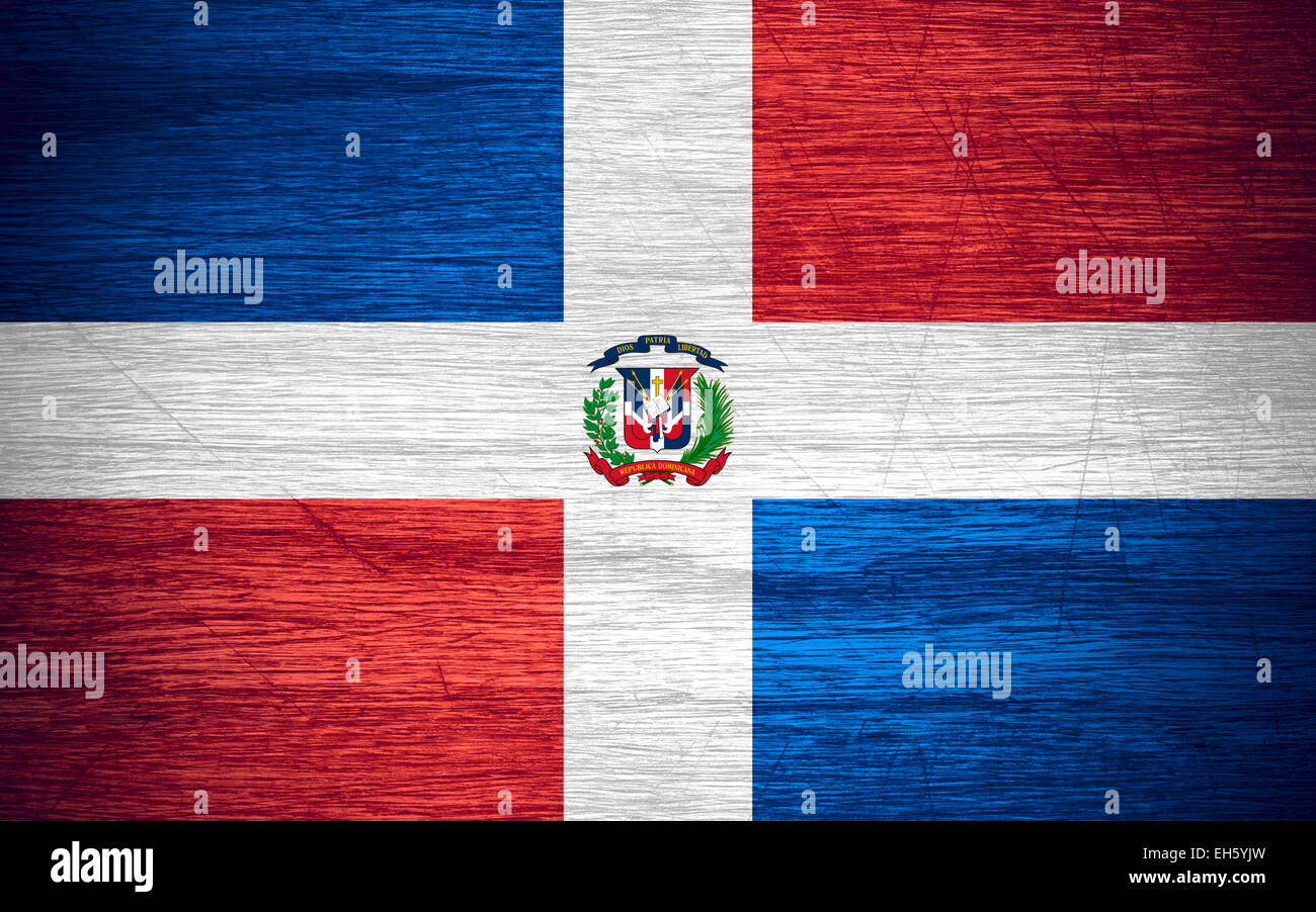 Dominican Republic flag or Dominican banner on wooden texture Stock ...