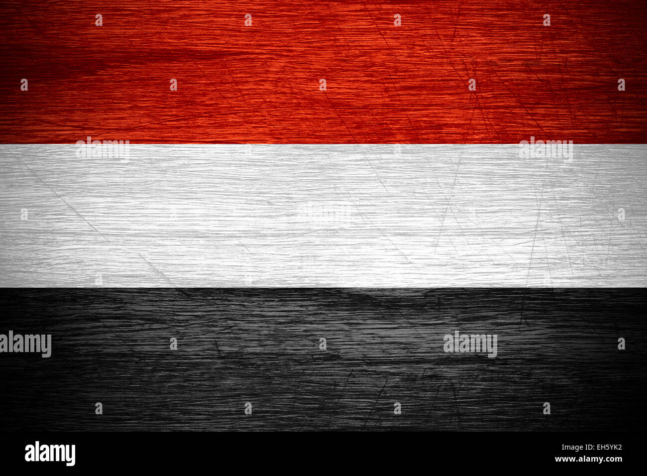 Yemen flag or Yemeni banner on wooden texture Stock Photo - Alamy