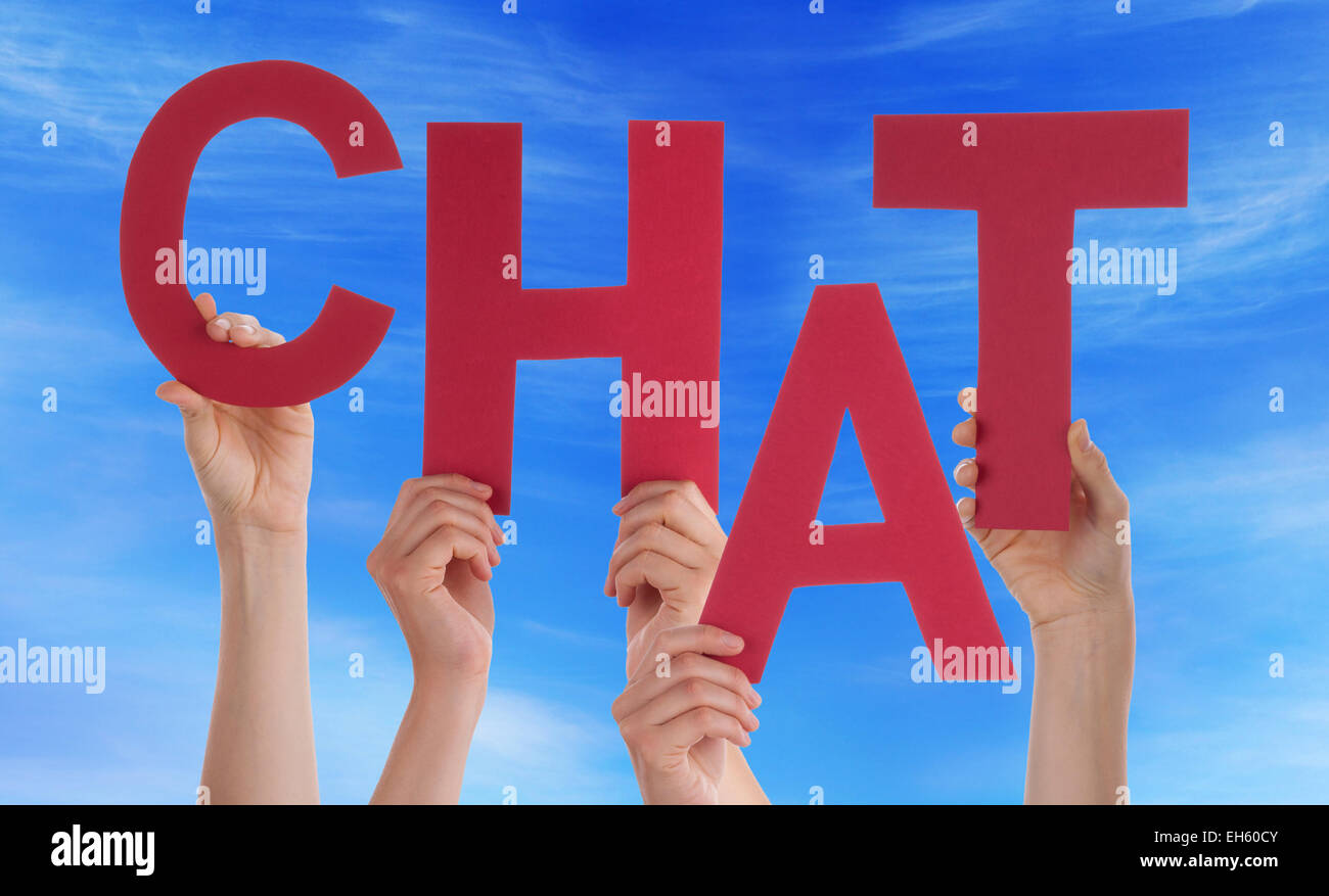 Many Caucasian People And Hands Holding Red Letters Or Characters ...