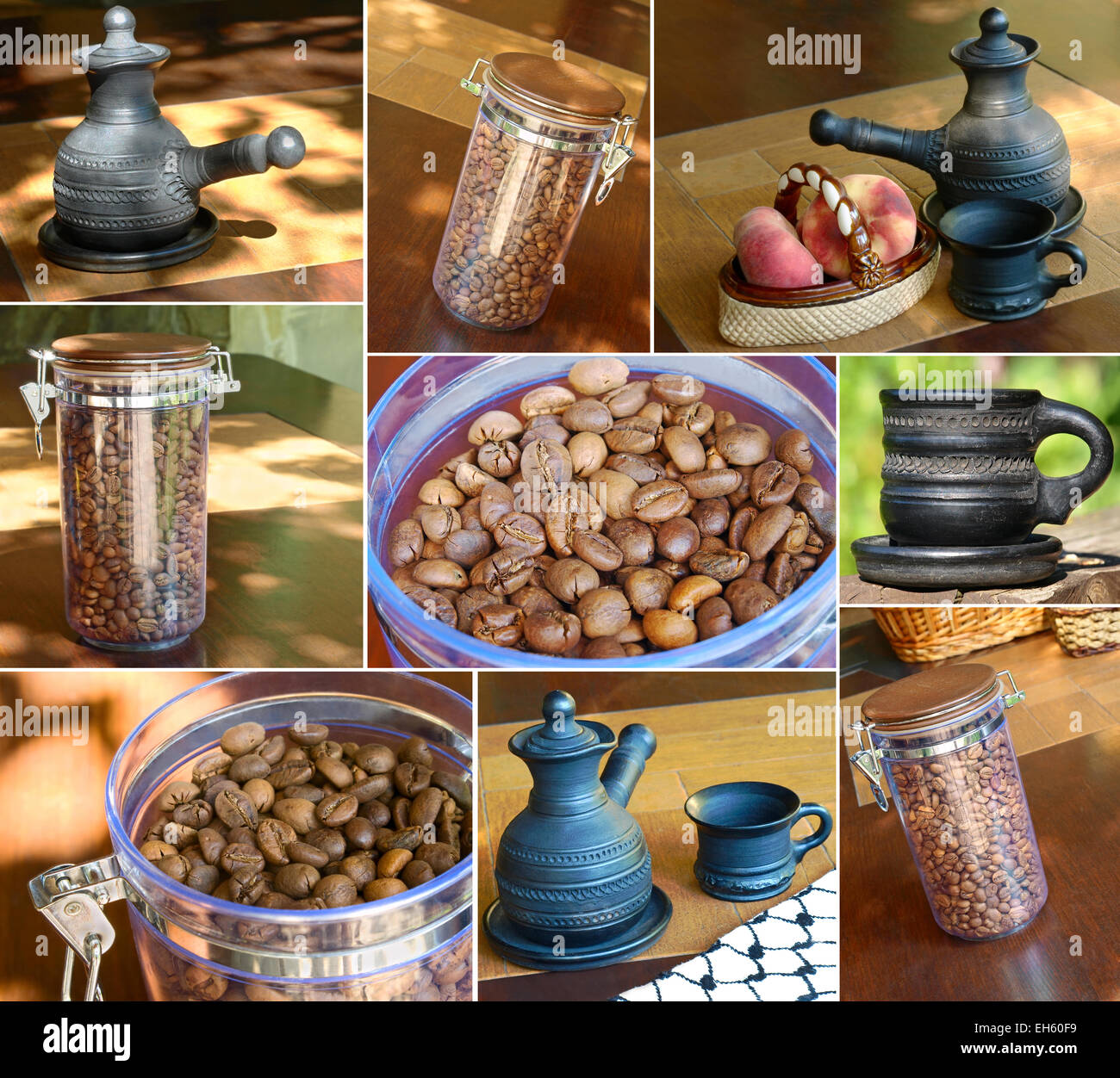Concept collage with different images about coffee theme Stock Photo ...