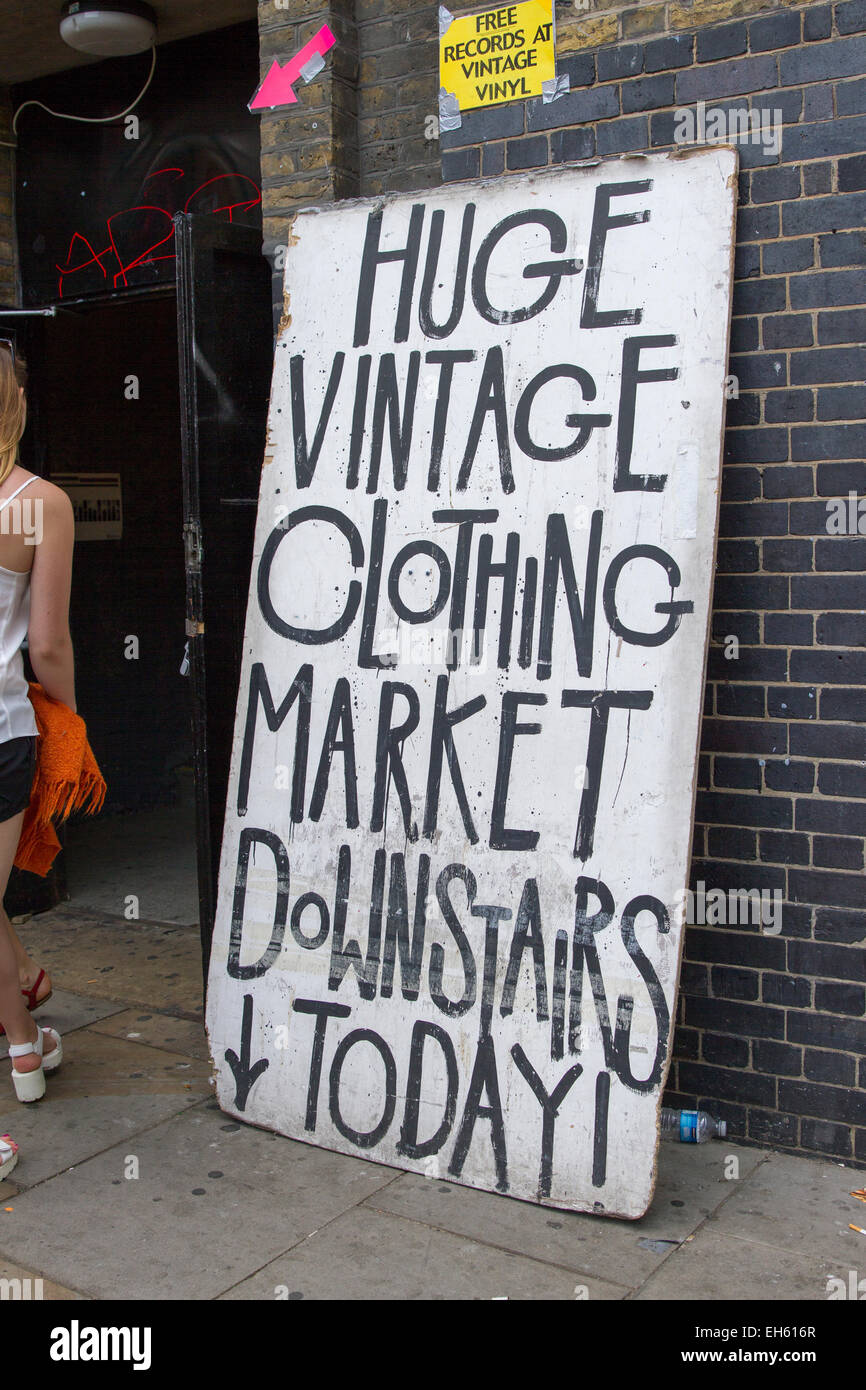 Huge Vintage Clothing Market Sign Stock Photo - Alamy
