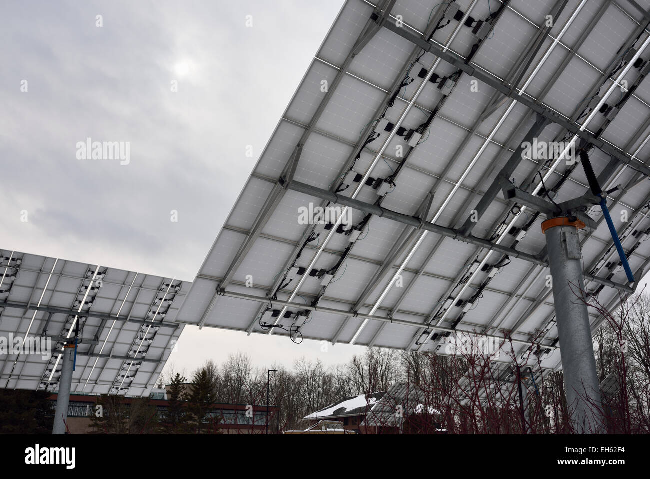 Tip tilt dual axis tracker array for giant solar panels on cloudy day ...