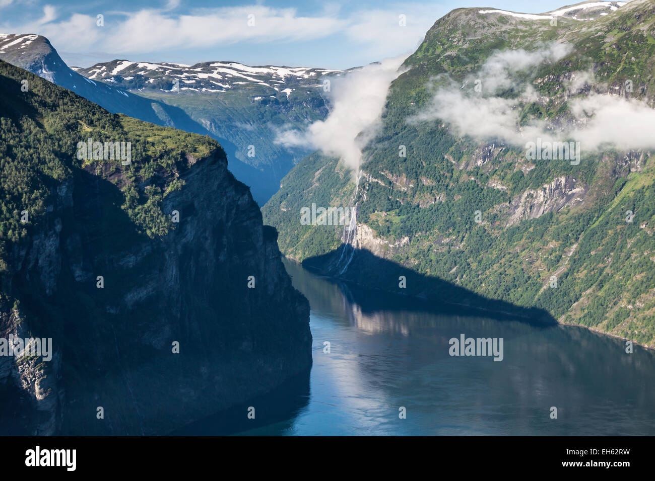 Geiranger fjord panoramic view,Norway Stock Photo - Alamy