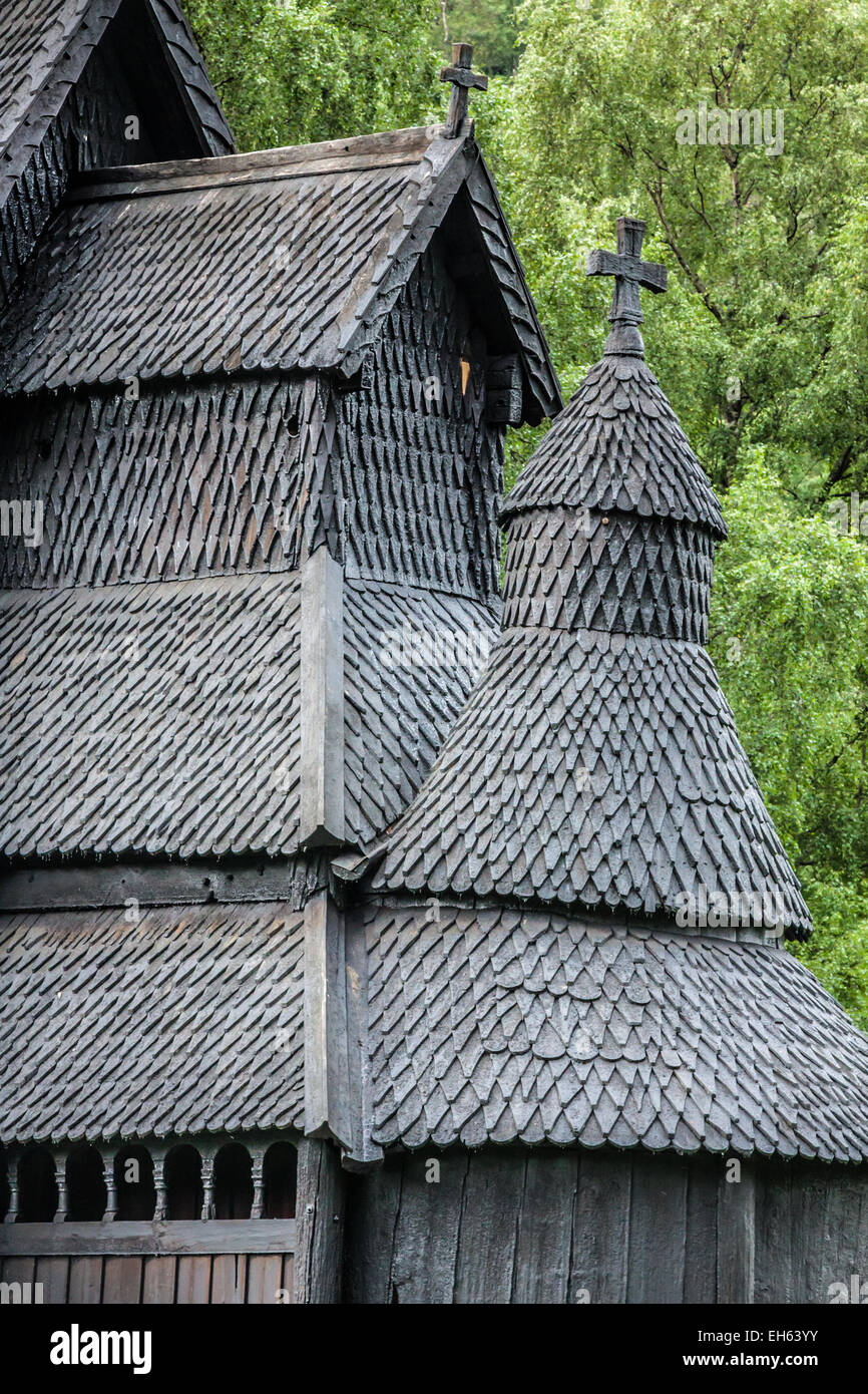Borgund Stave church. Built in 1180 to 1250, and dedicated to the ...