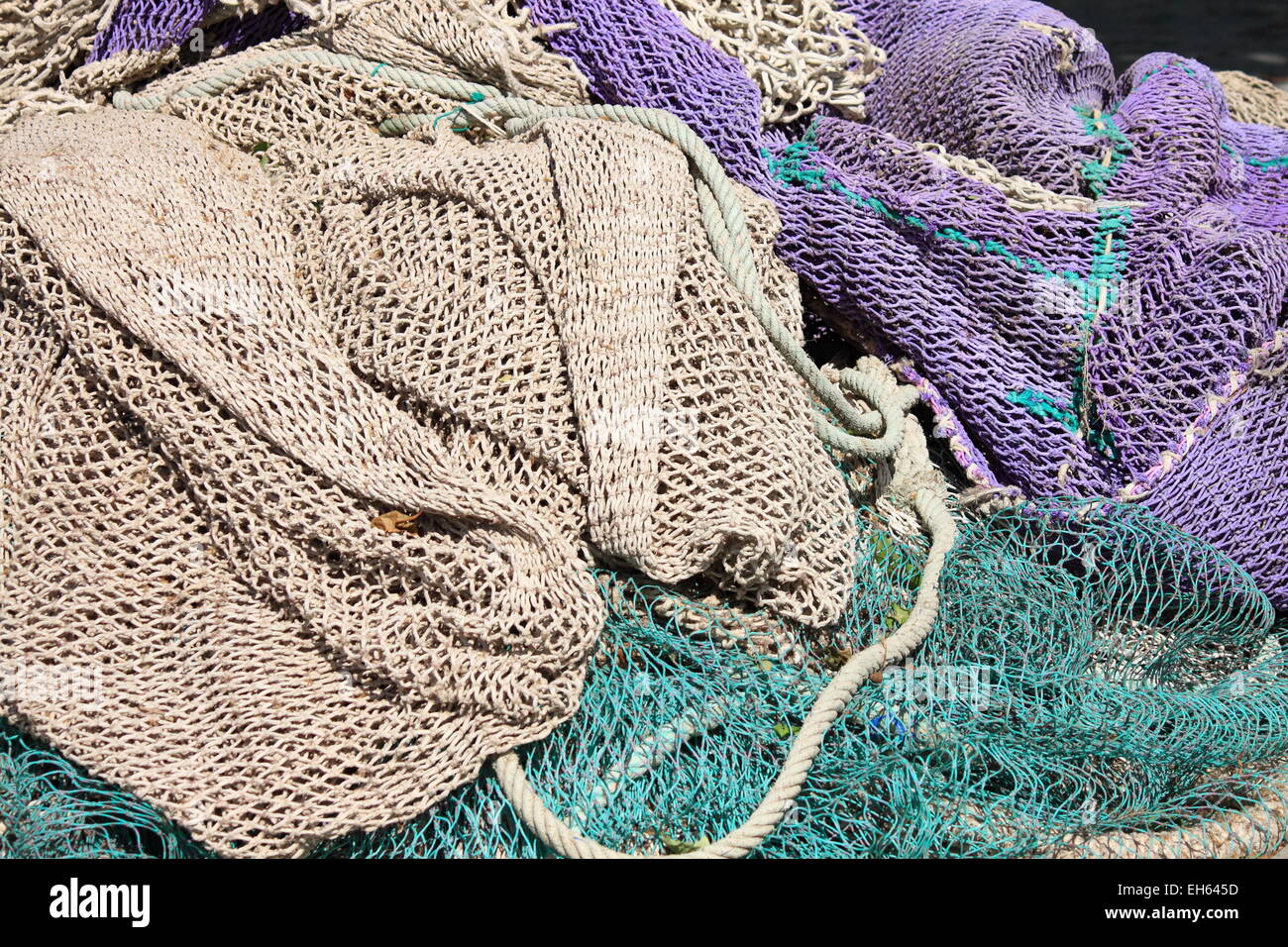 Bunch of fishing nets Stock Photo - Alamy