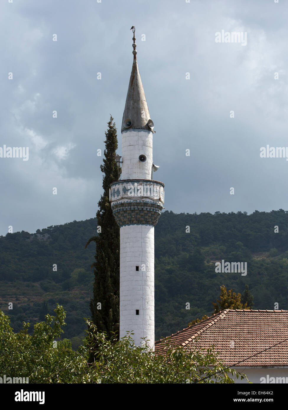 Sirince, Izmir, Turkey village Minaret close Stock Photo - Alamy
