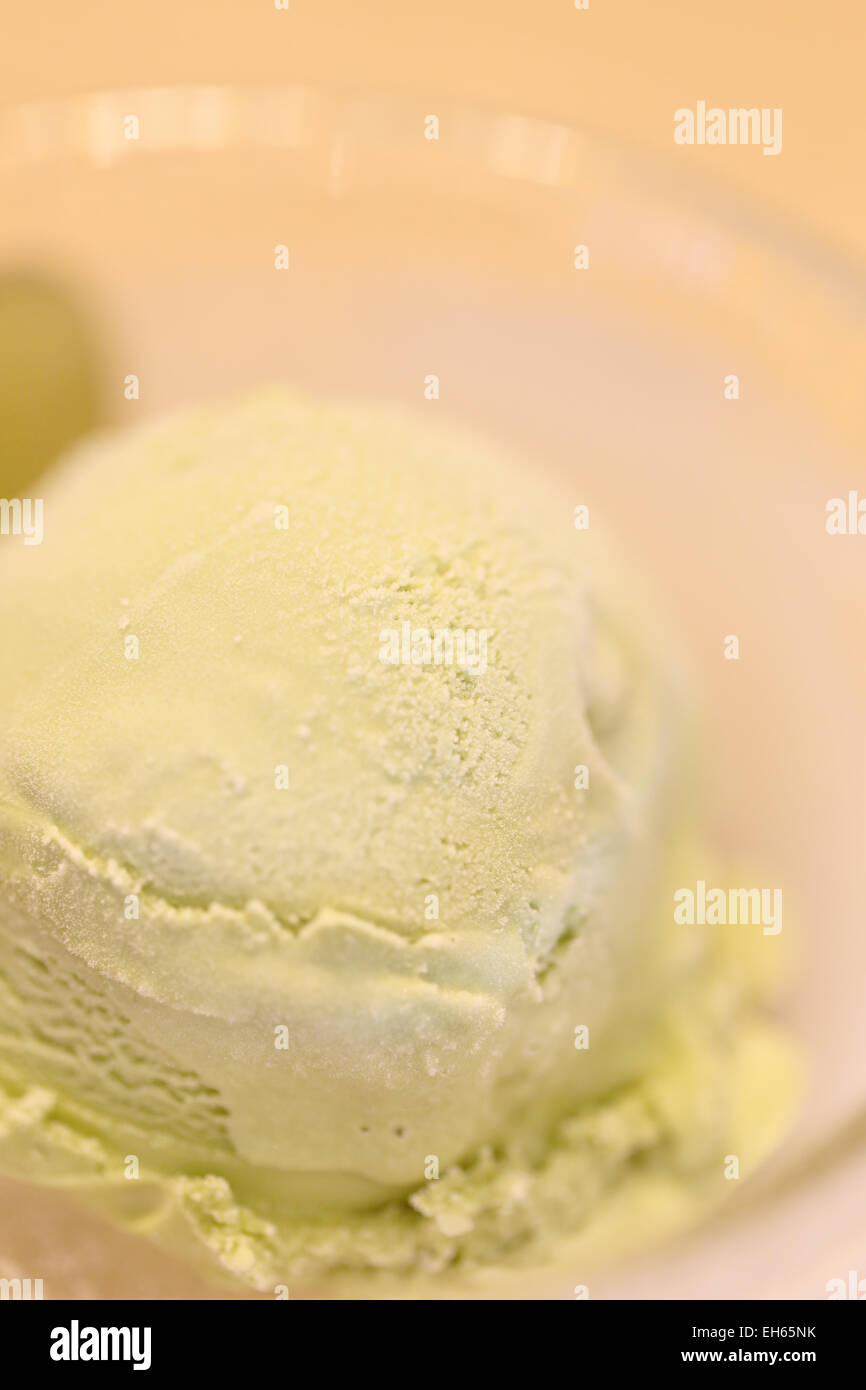 Green tea ice cream in a Japanese restaurant Stock Photo - Alamy