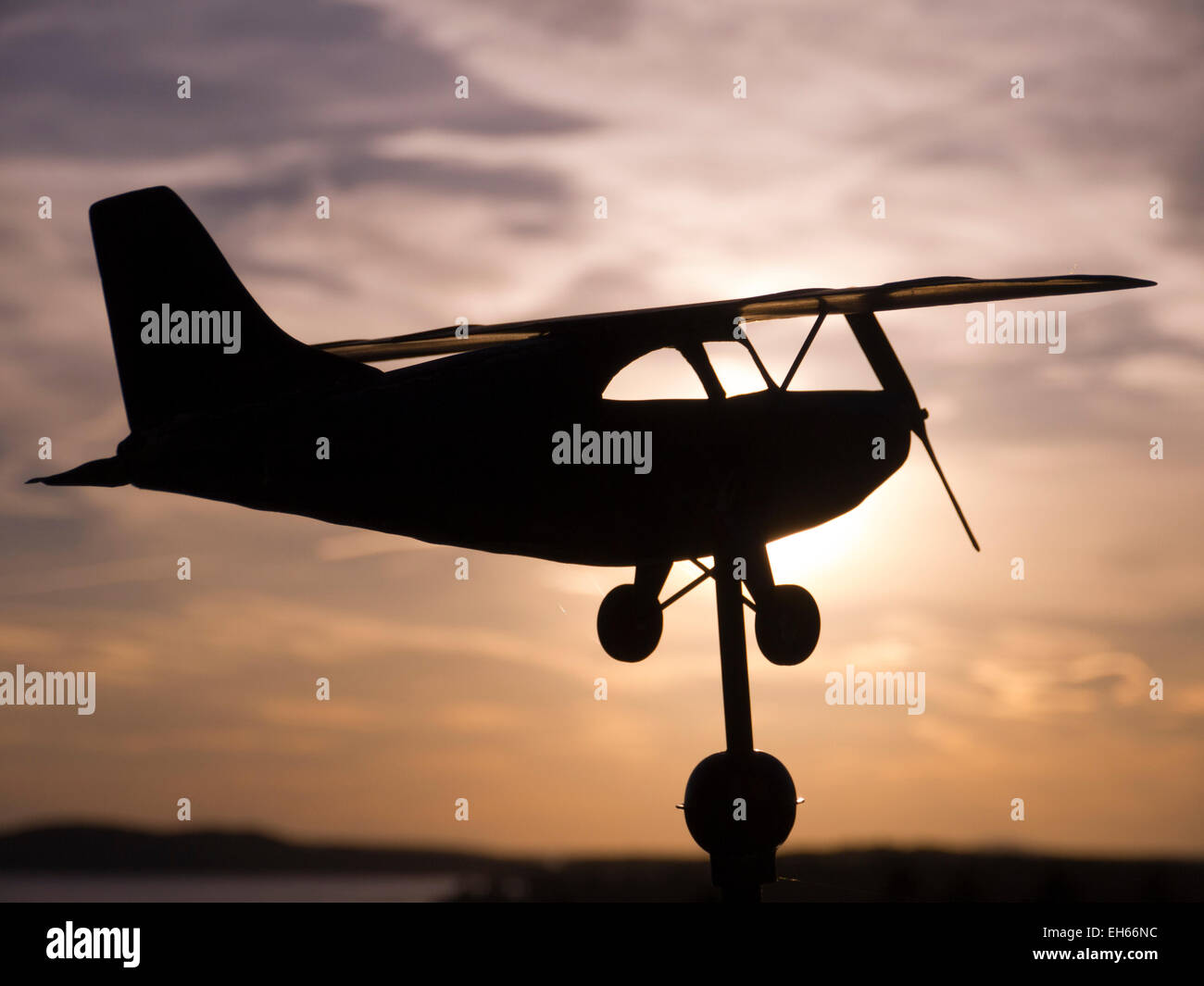 Airplane Wind Vane - sunset - Acadia National Park Stock Photo - Alamy