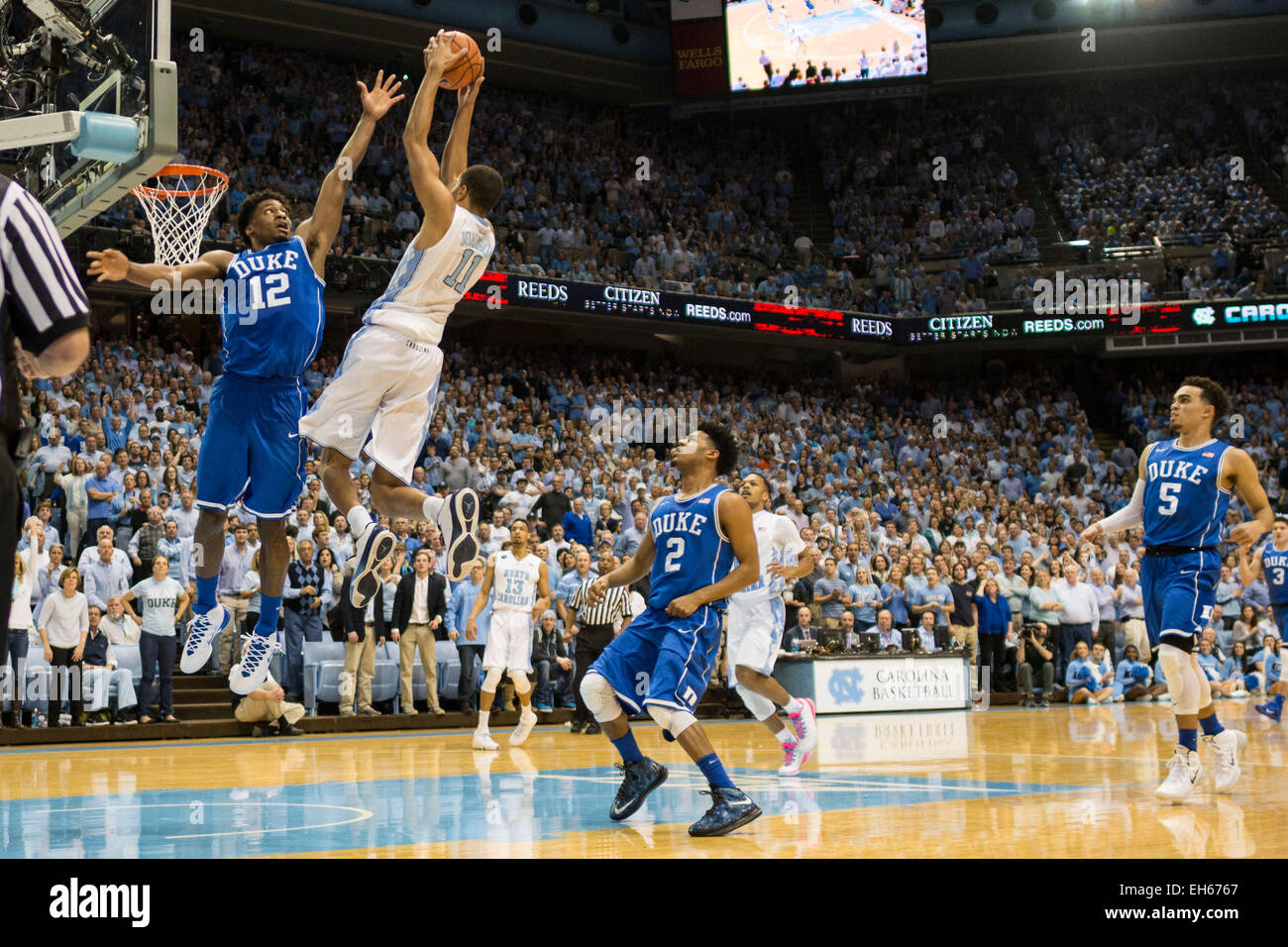 Chapel Hill, NC, USA. 7th Mar, 2015. UNC F Brice Johnson (11) during ...