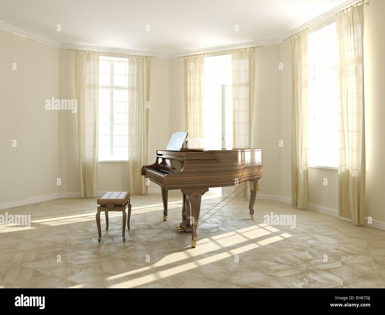 wood piano in a house Stock Photo - Alamy