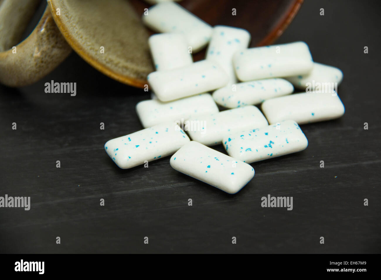 A sweets White mint candy from cup Stock Photo - Alamy