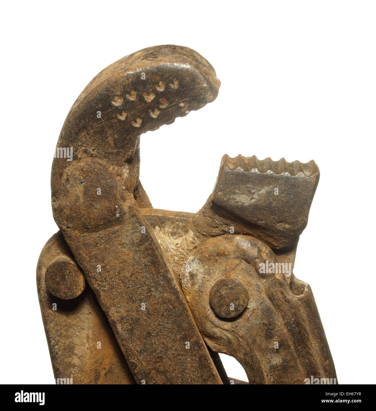 Old rusty pipe wrench isolated on white background Stock Photo - Alamy
