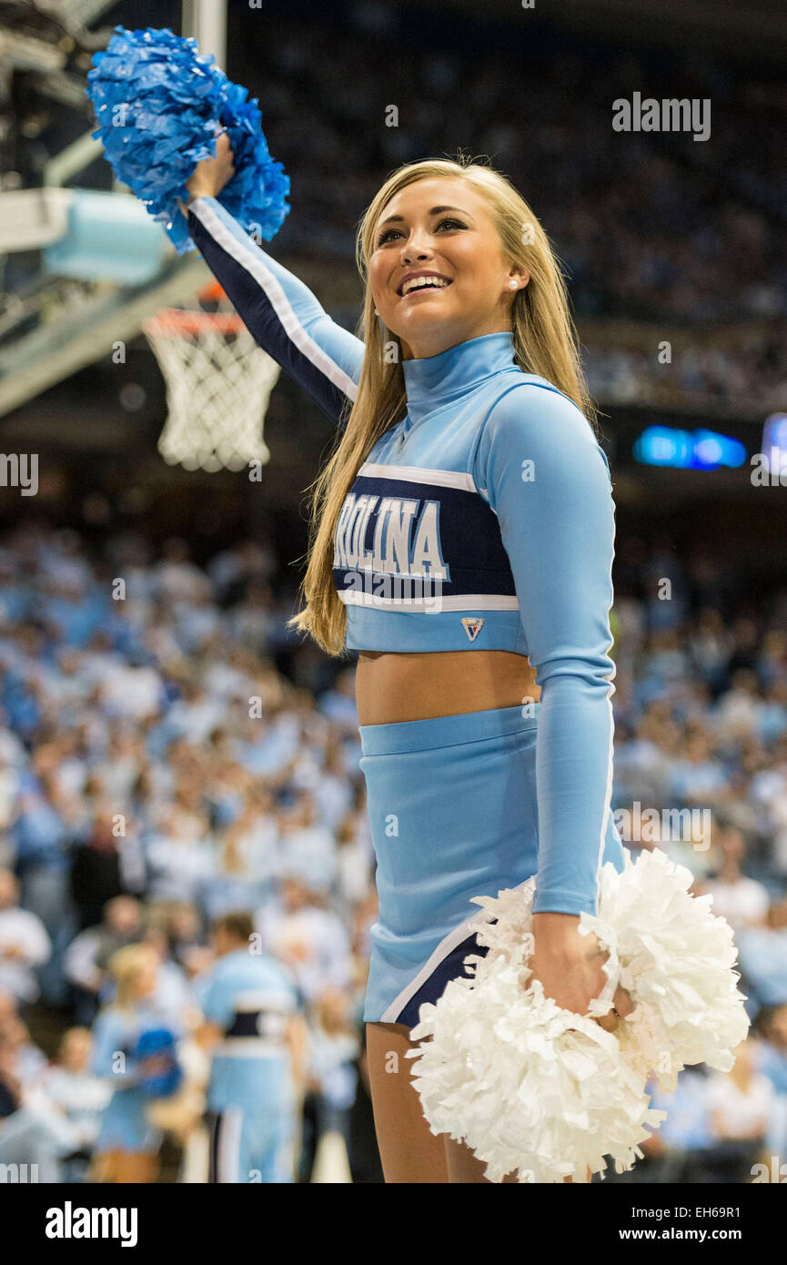 Chapel Hill, NC, USA. 7th Mar, 2015. A UNC cheerleader during the NCAA ...