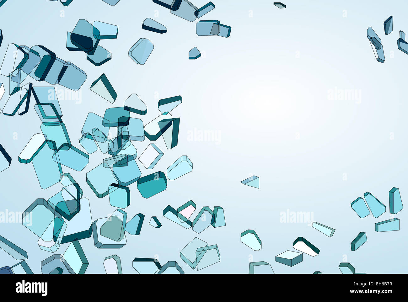 Shattered blue glass Pieces over gradient background Stock Photo - Alamy