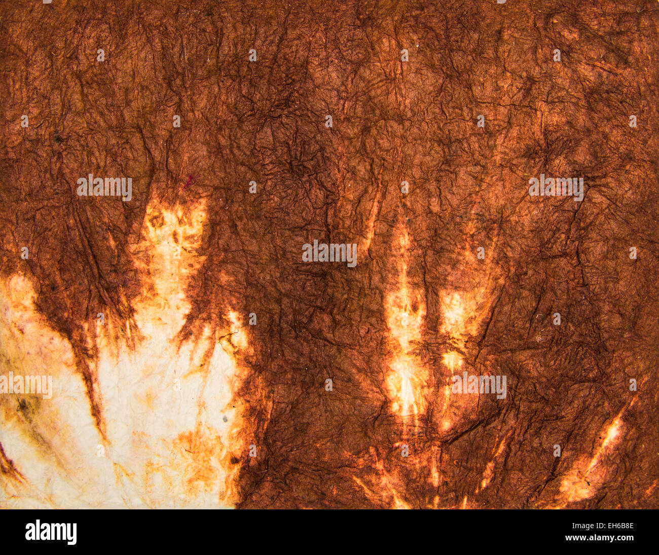 Brown yellow asian handmade paper crumpled texture. Artistic background ...