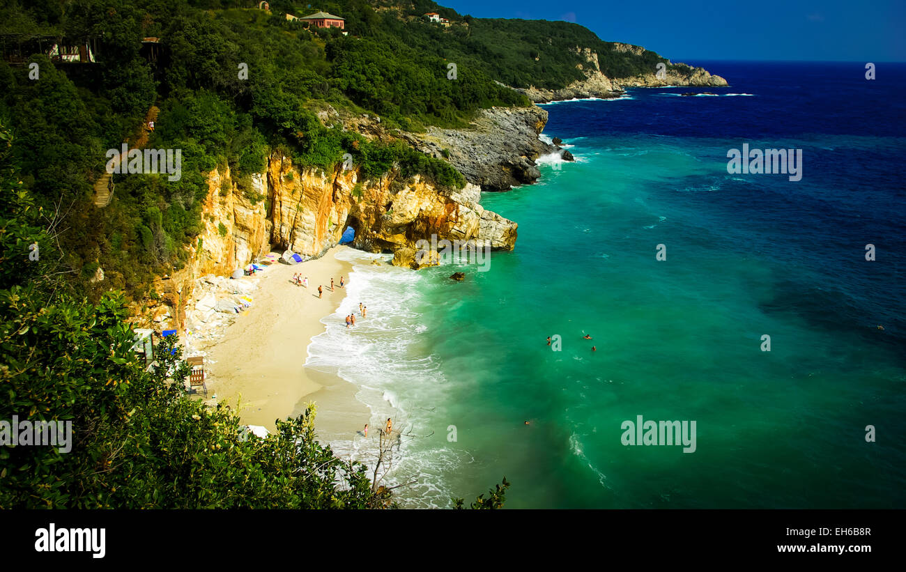 Mylopotamos beach, Pelion, Greece. It is near Tsagarada village in ...