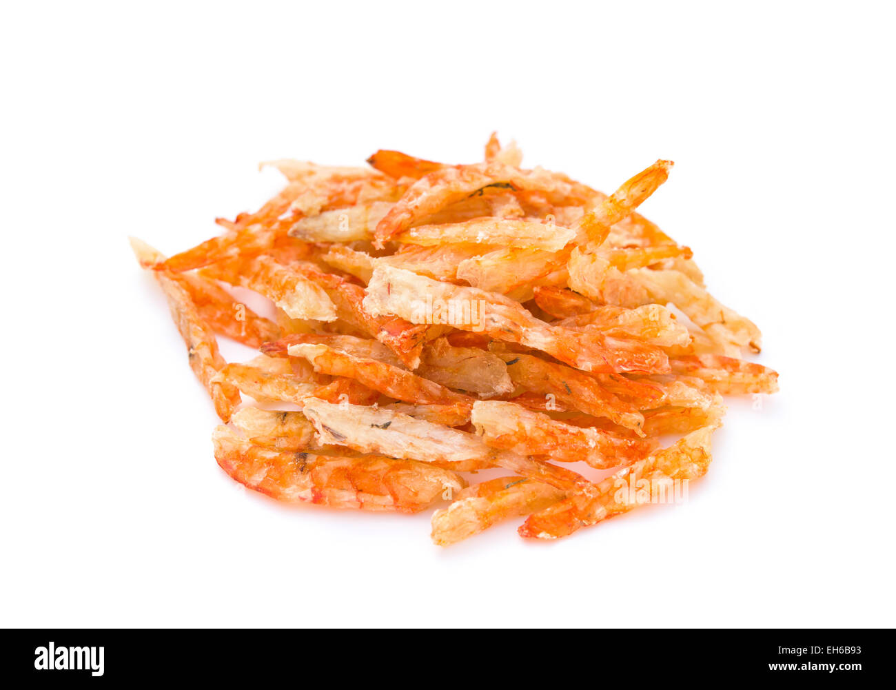 dry shrimp on white background Stock Photo - Alamy