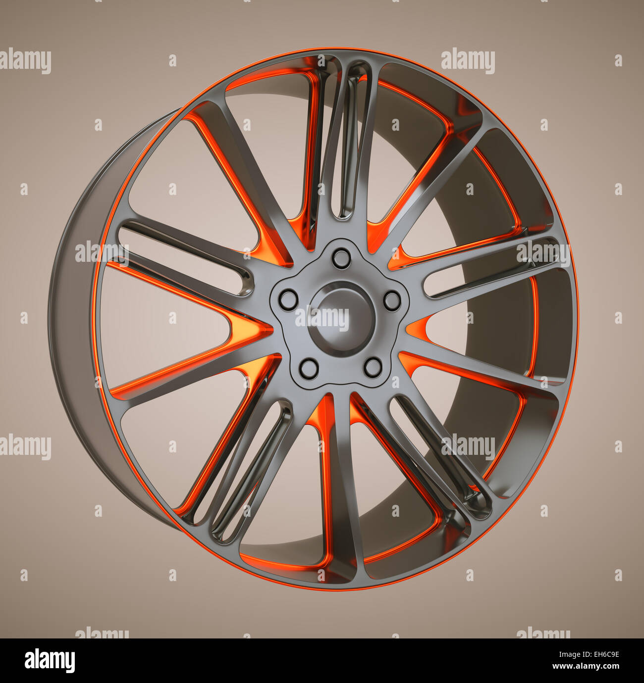 Alloy wheel or disc of sportcar. Black and red. Large resolution Stock ...