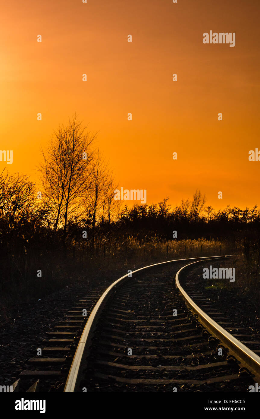 Rail line sunset hi-res stock photography and images - Alamy