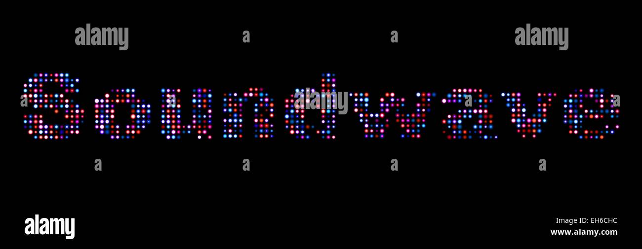 Soundwave led text Stock Photo - Alamy