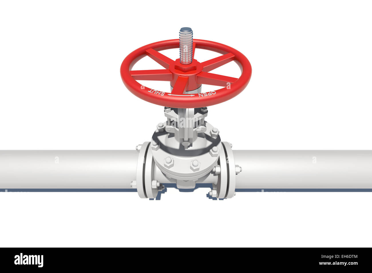 White pipe with valve Stock Photo - Alamy