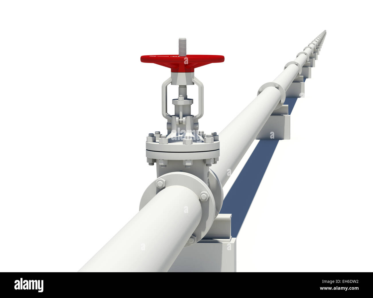 White pipe with valve Stock Photo - Alamy