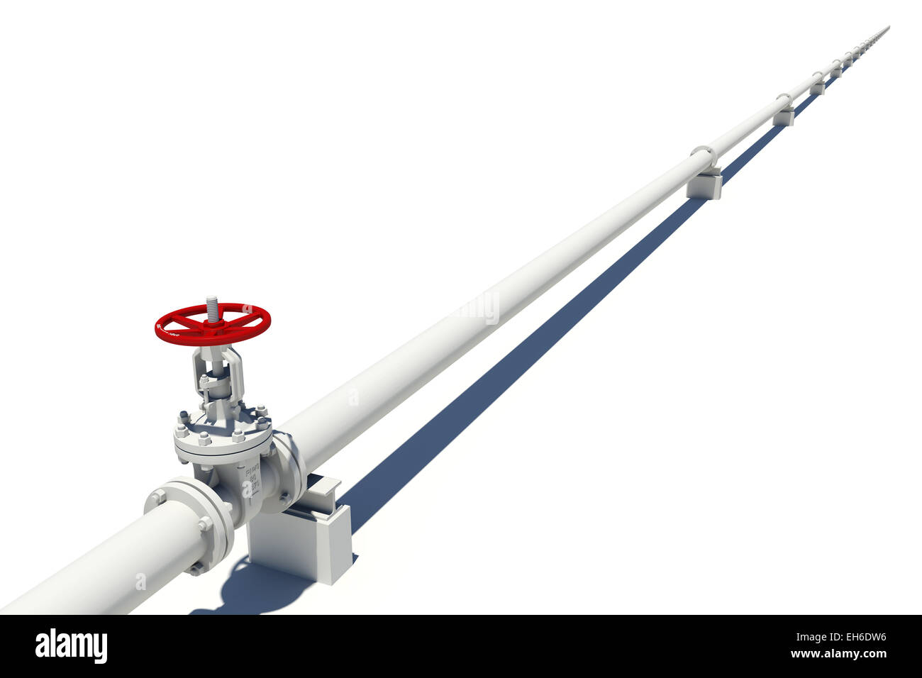 White pipe with valve Stock Photo - Alamy