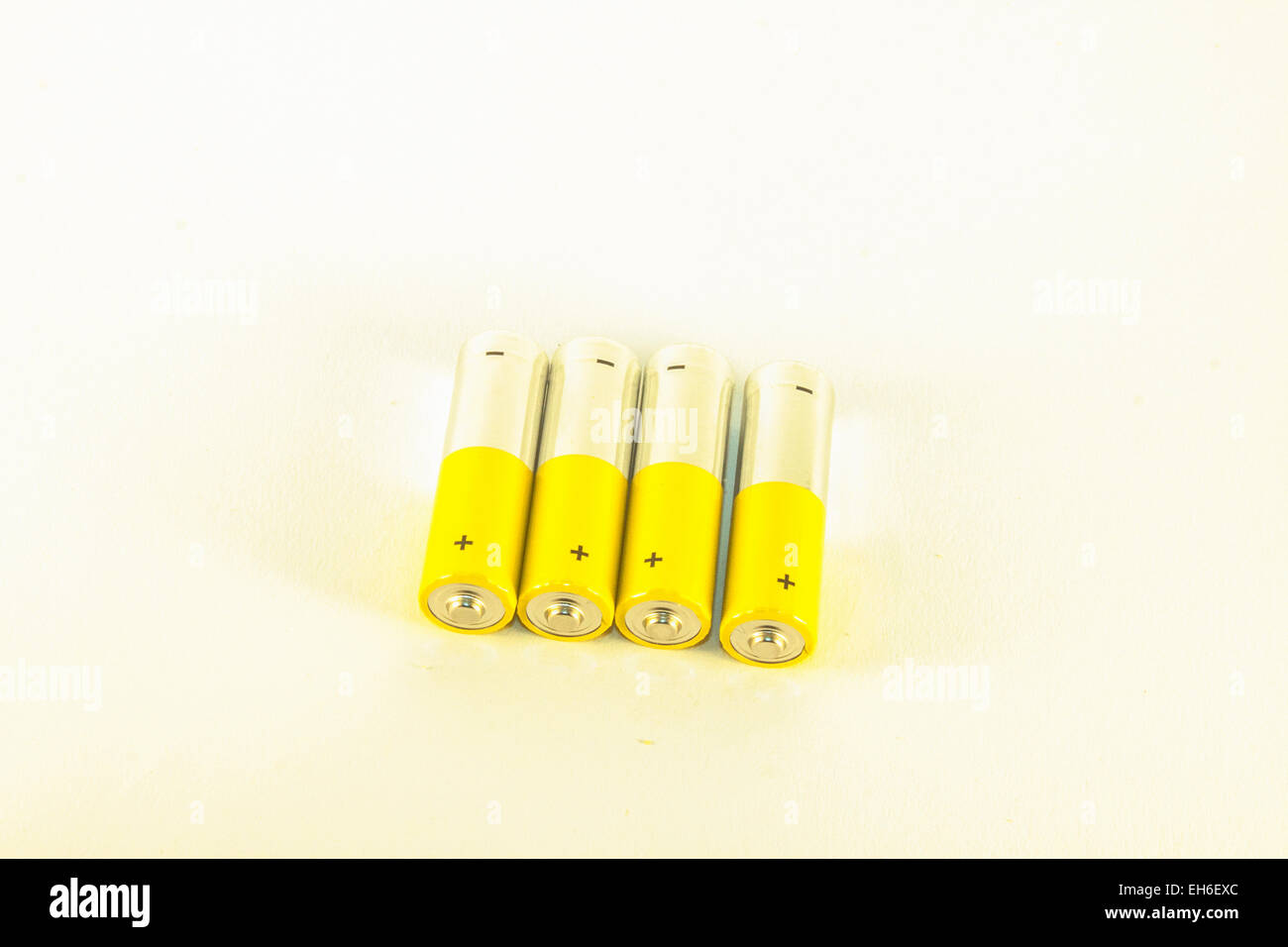 Tree yellow - metal, batteries, isolated on white background Stock ...