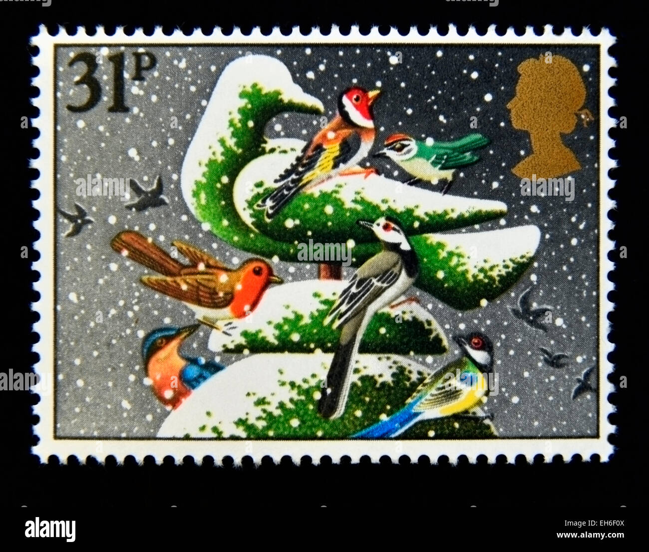 Postage stamp. Great Britain. Queen Elizabeth II. 1983. Christmas ...