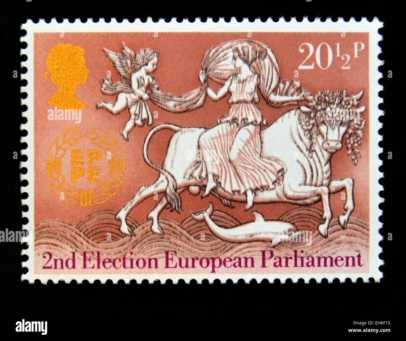 Postage stamp. Great Britain. Queen Elizabeth II. 1984. 2nd. Elections ...