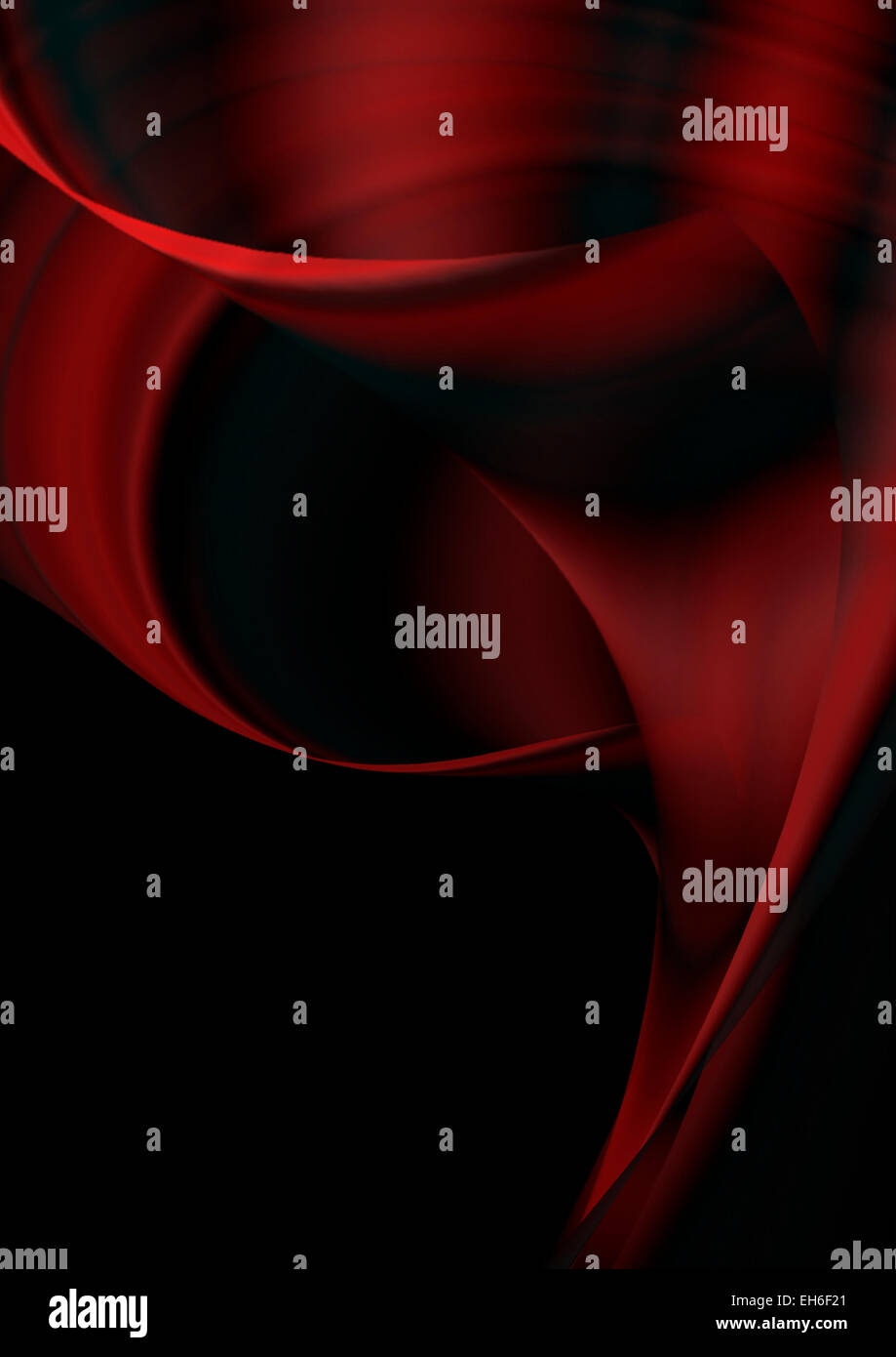 Bright red twisted curves shapes on black background Stock Photo - Alamy