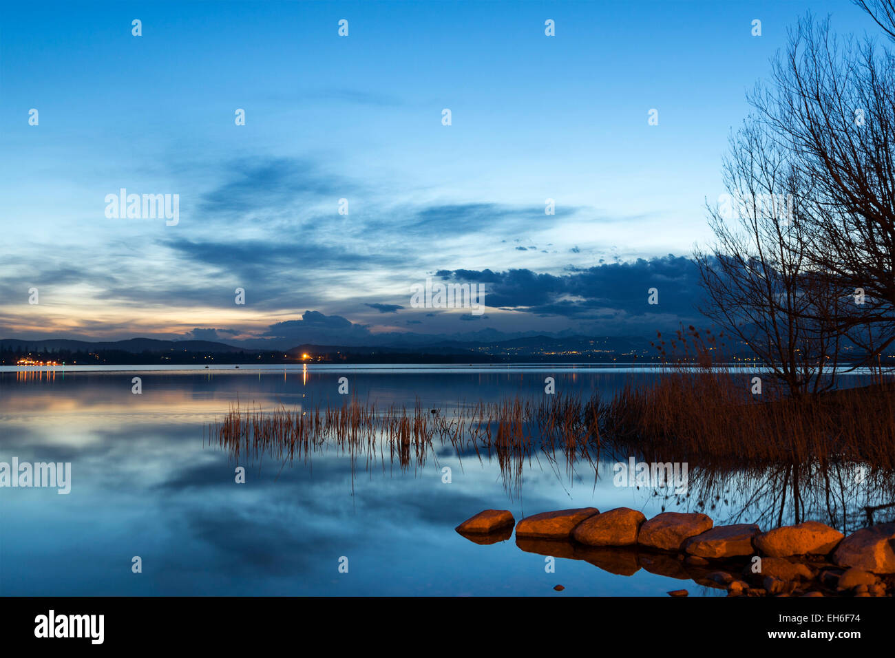 sunset and clouds in a spring evening Stock Photo - Alamy