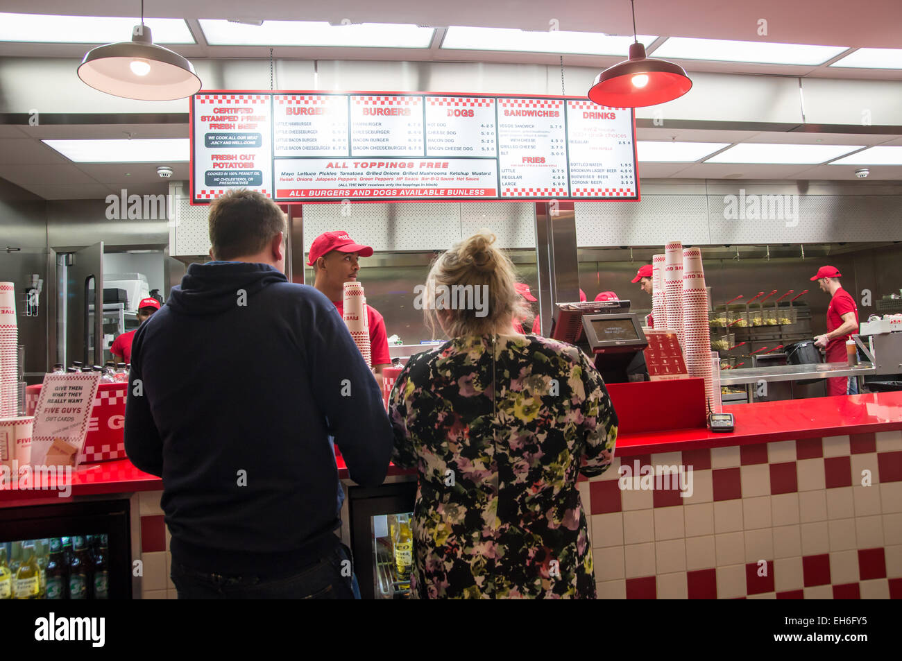 Five Guys Burger Restaurant, Intu Trafford Centre, Manchester Stock ...