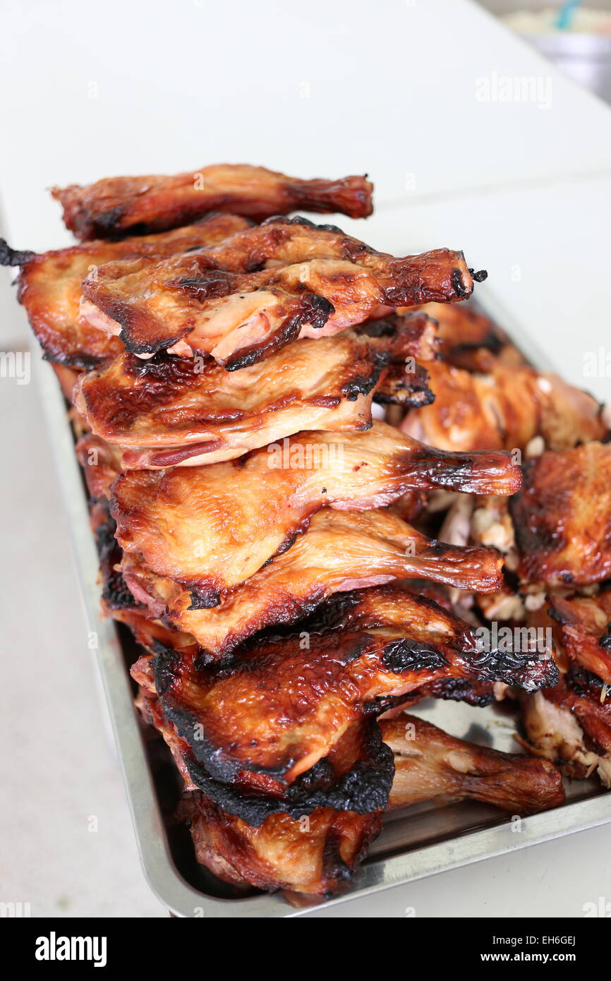 Grilled chicken on the foods table for lunch Stock Photo - Alamy