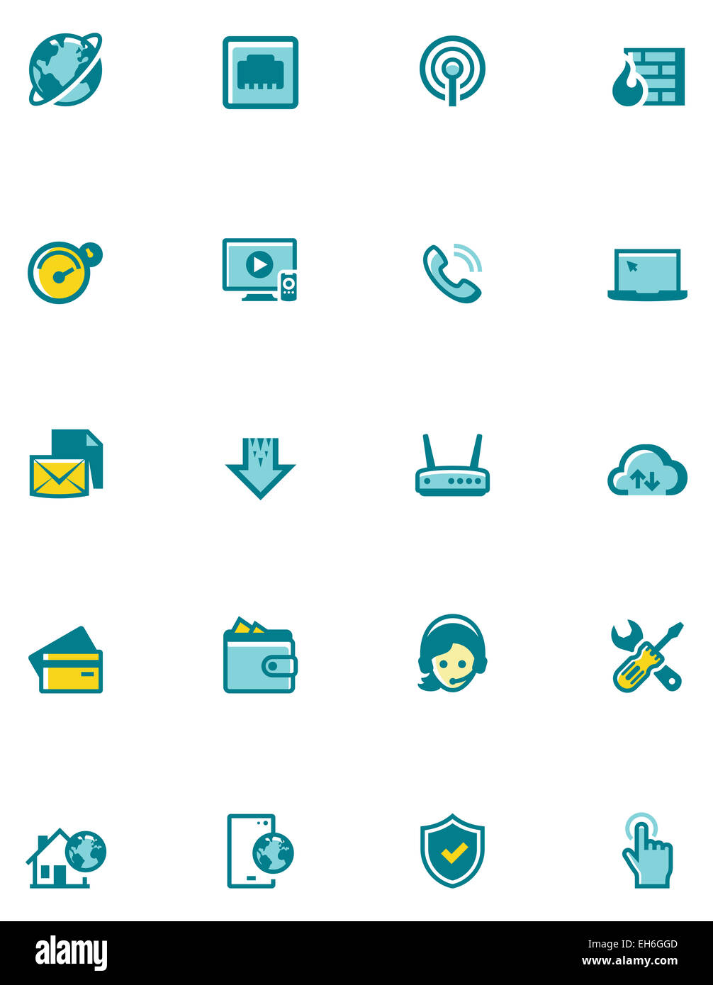 Vector internet service provider icon set Stock Photo - Alamy