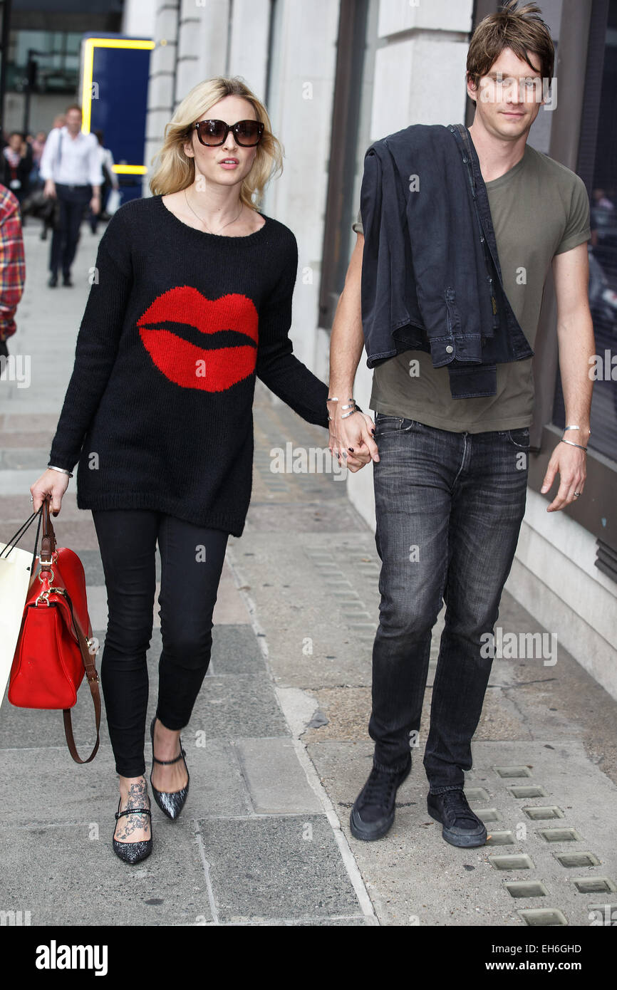 Celebrities at BBC Radio 1 - Fearne Cotton with Jesse Wood leaving the ...