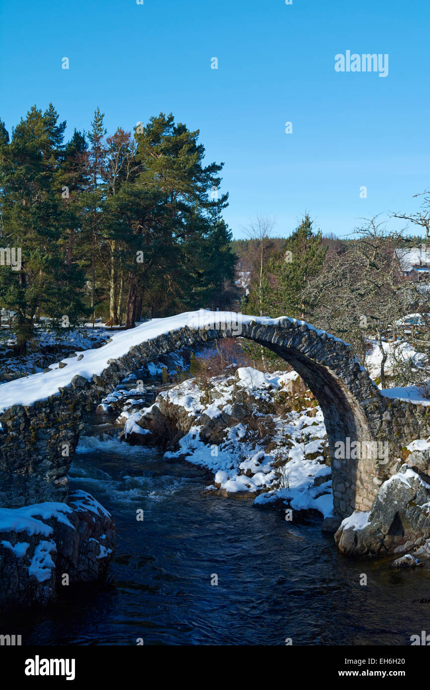 Carrbridge in Winter - Carrbridge, Highlands, Scotland, UK Stock Photo ...
