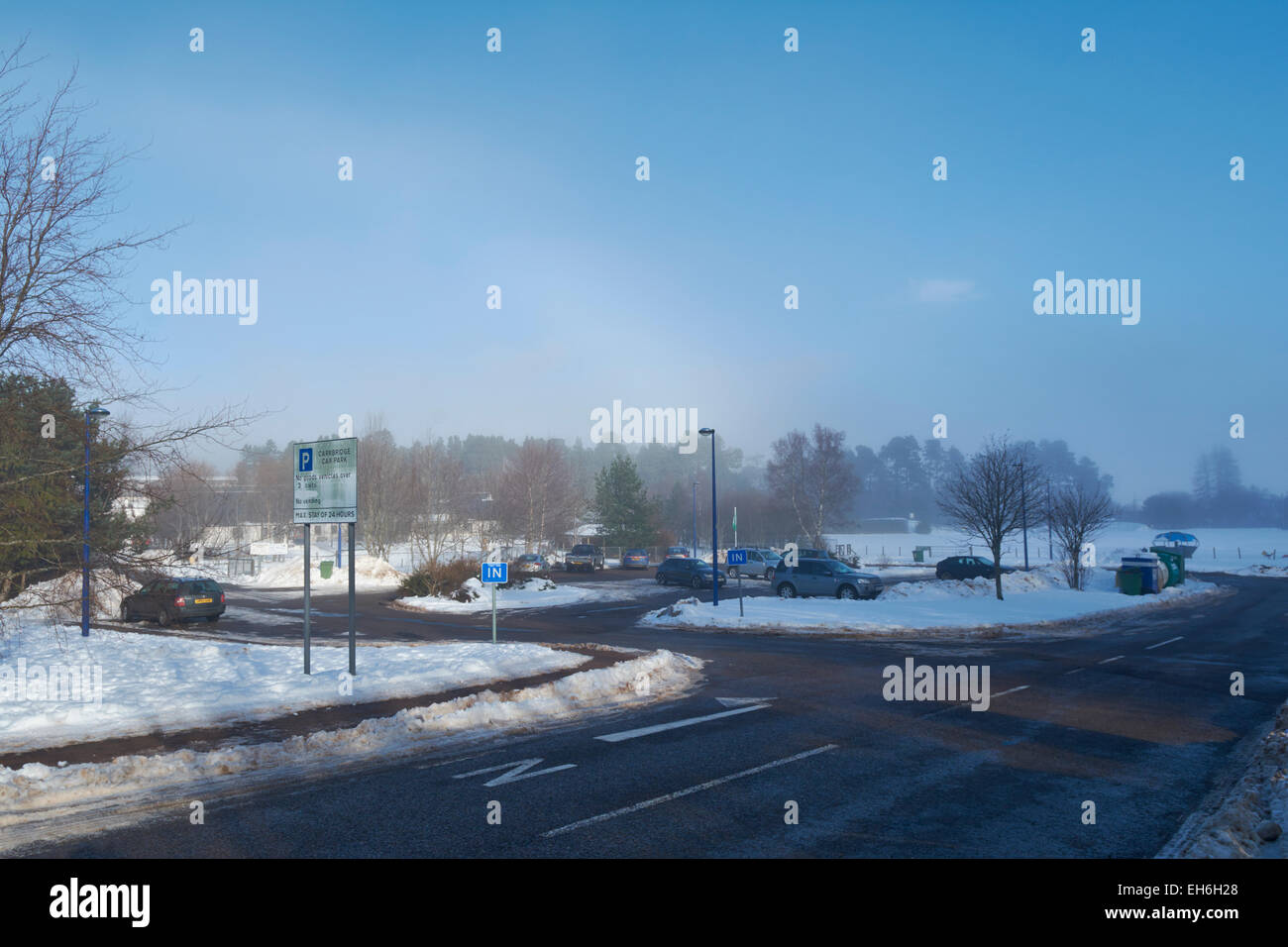 Carpark at Carrbridge, Scottish Highlands, UK Stock Photo - Alamy