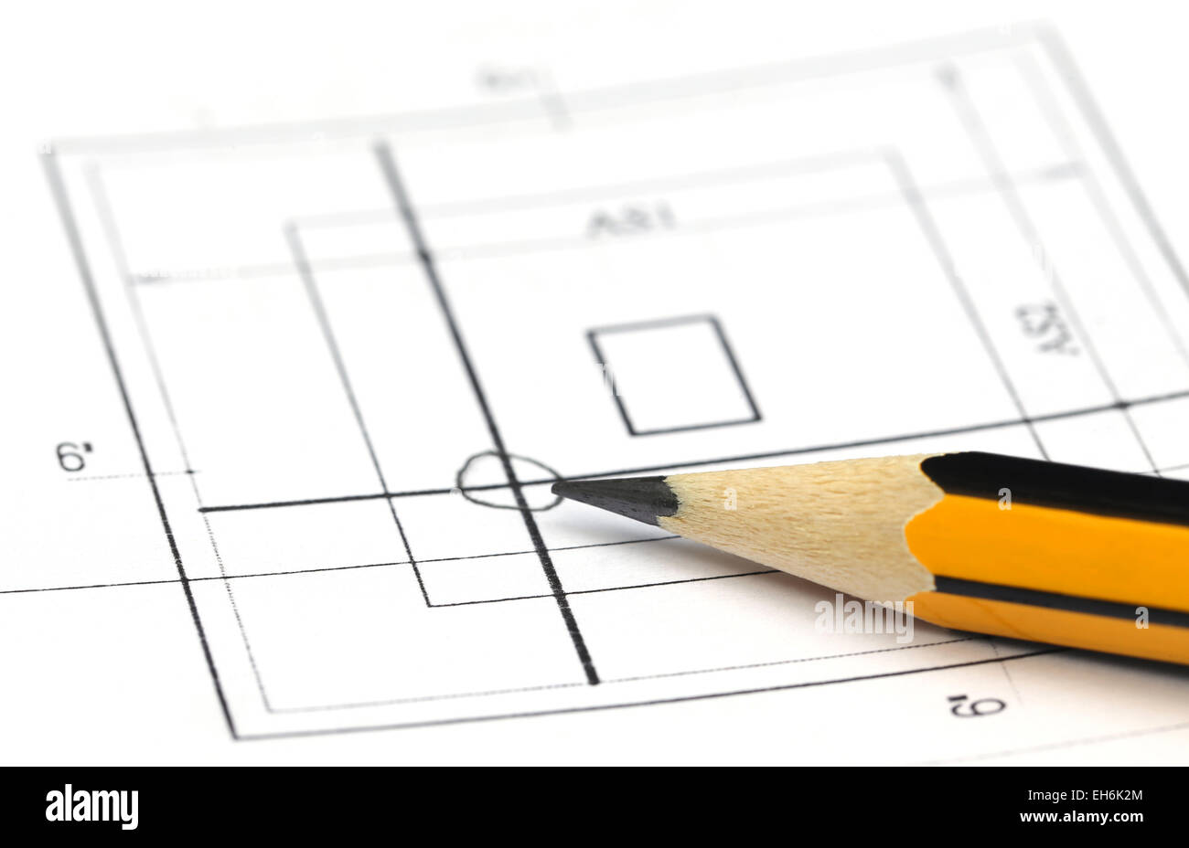 Building design with pencil on paper Stock Photo - Alamy