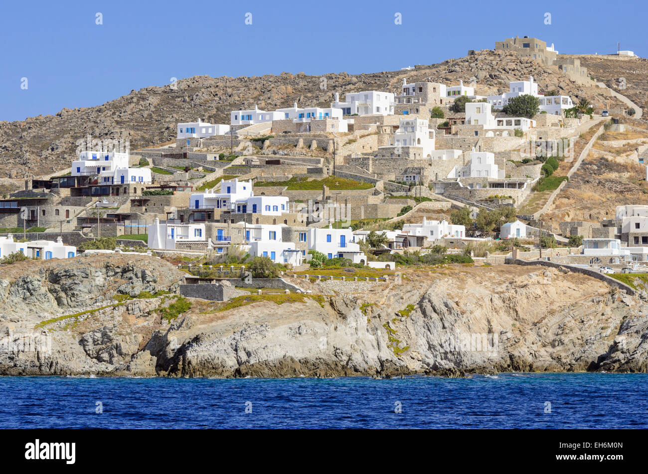 Greek housing development on the island of Mykonos, Greece Stock Photo ...