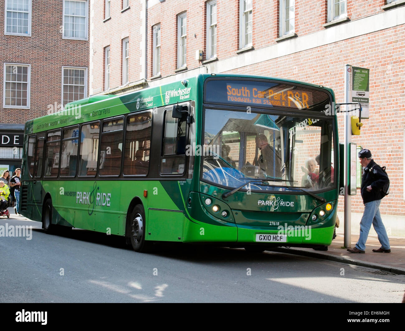 Park and Ride bus stops at a bus stop in the Middle Brook Street ...